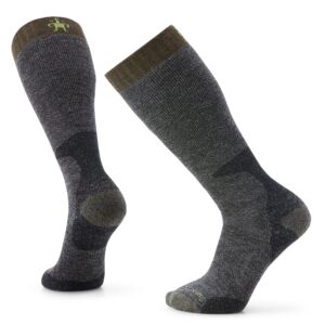 smartwool men's hunt extra cushion merino wool over the calf socks, black, large