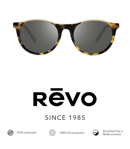 Revo Sunglasses x Kendall Toole: Polarized Lens with Eco-Friendly Pantoscopic Frame, Bolt, Tortoise Frame with Graphite Lens