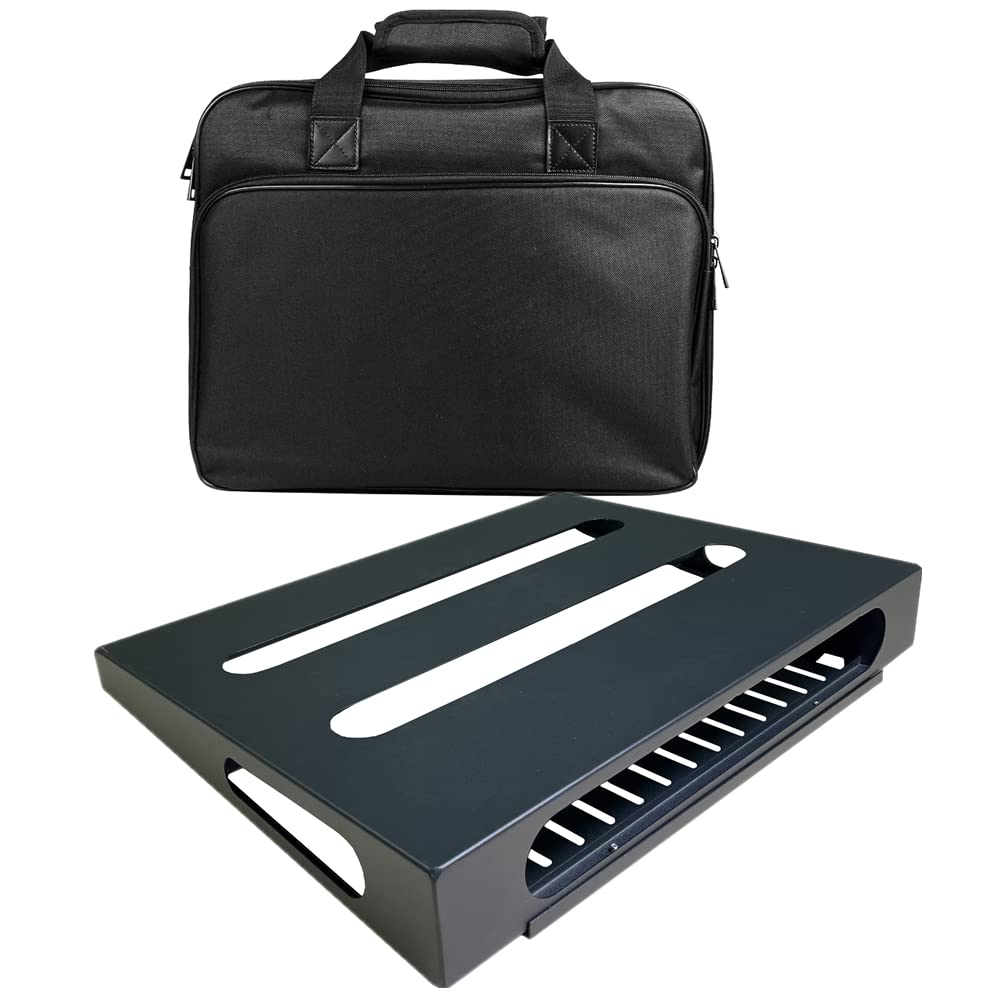 SOYAN 14" x 10.6" Guitar Pedal Board with Power Supply Cradle, Carry Bag Included (SPB-14S)