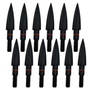 100/125/150/200 grains archery field points practice field tips, archery target practice hunting arrow tip for recurve, compound bow crossbow, steel screw in broadheads 12 pcs (5/16″-125grains)