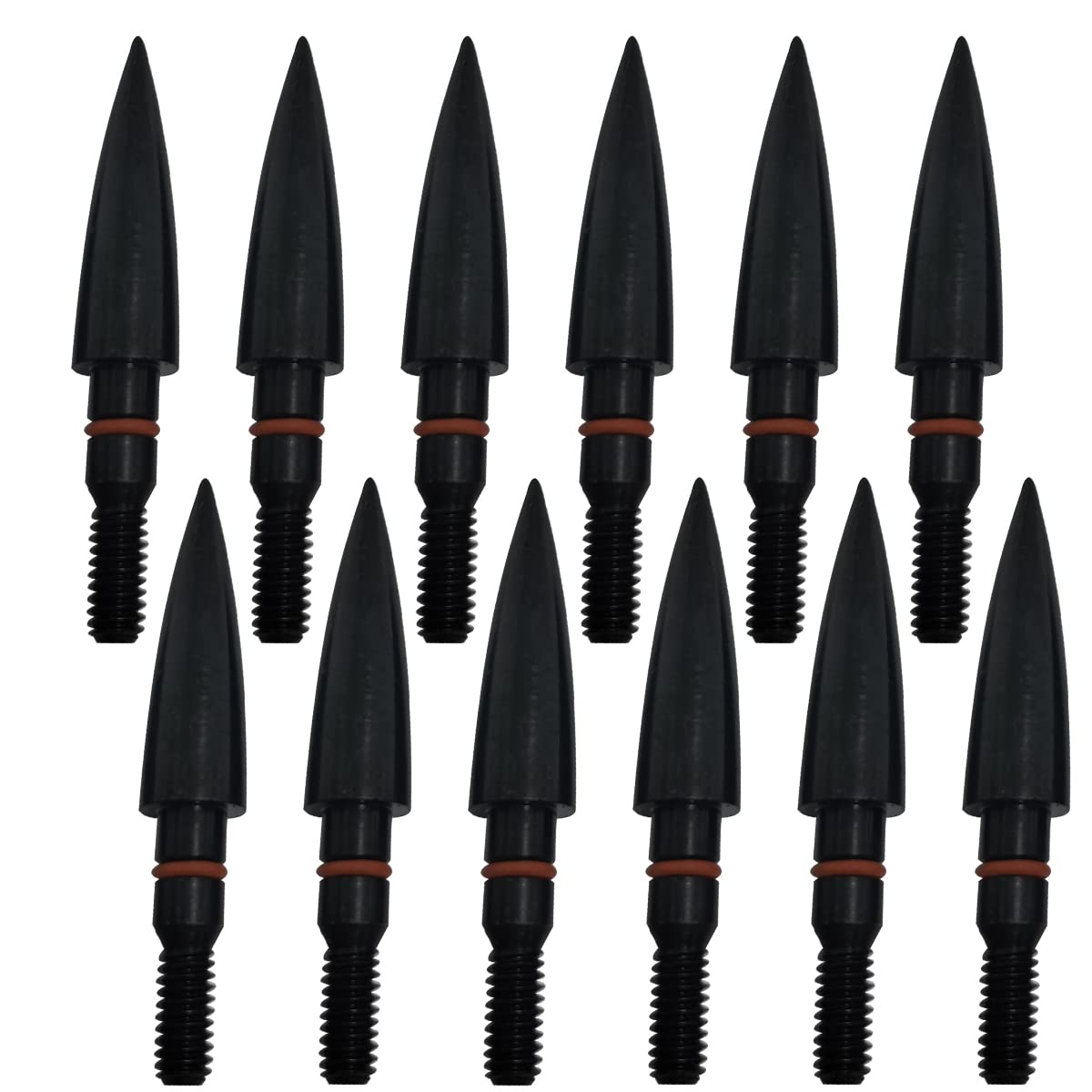 100/125/150/200 Grains Archery Field Points Practice Field Tips, Archery Target Practice Hunting Arrow Tip for Recurve, Compound Bow Crossbow, Steel Screw in Broadheads 12 PCS (5/16″-125grains)