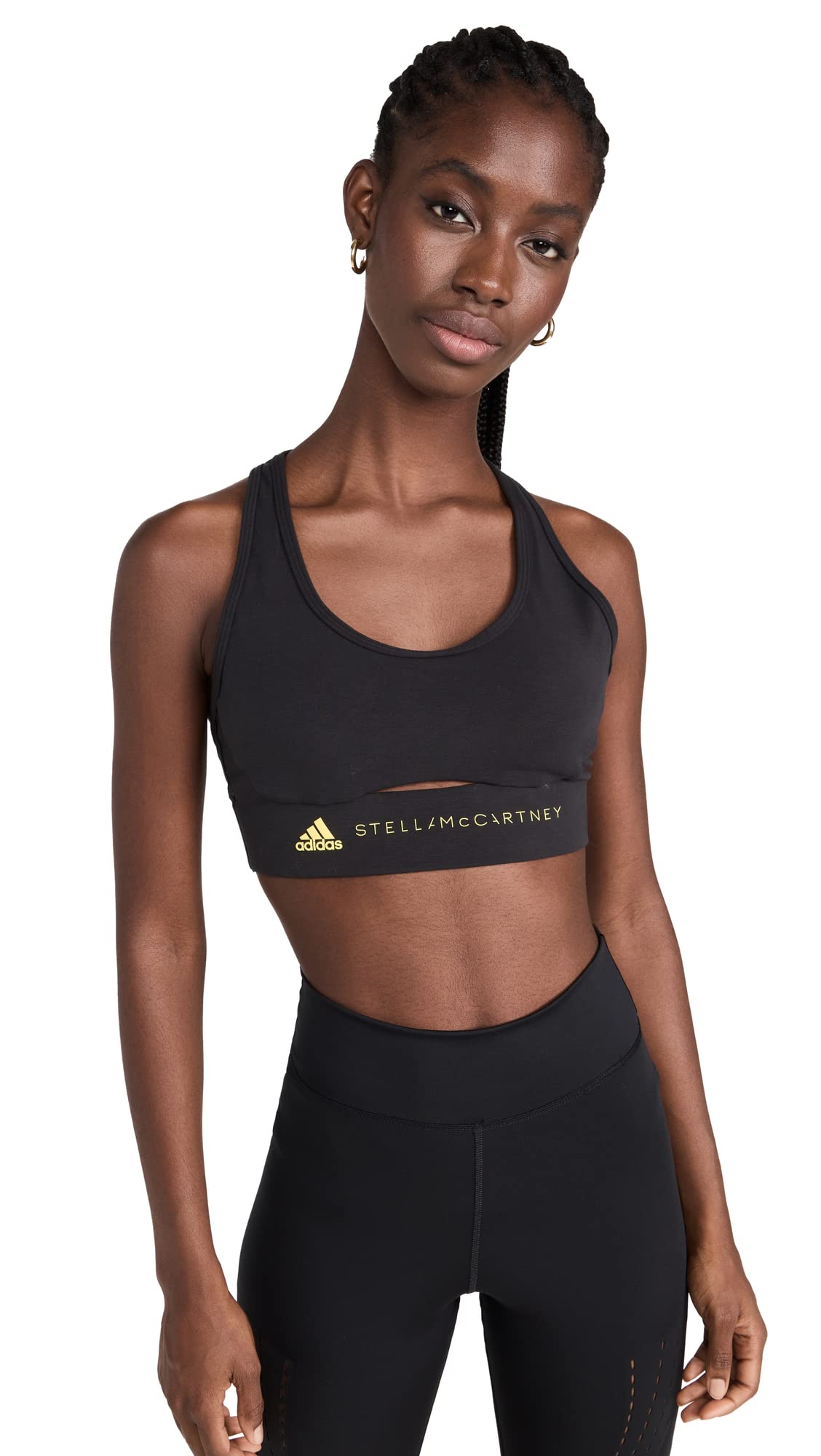 adidas by Stella McCartney Women's TrueStrength Yoga Medium Support Bra, Black, XS