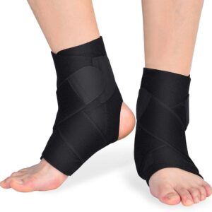 health gear ankle support brace, ankle wrap, ankle brace wrap strap, adjustable ankle brace breathable nylon material super elastic sleeve for injury recovery, achilles tendonitis