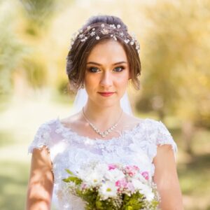 Floral Headpiece Bridal Hair Vine and Flower Crown - Elegant Wedding Hair Accessory for Flower Girls