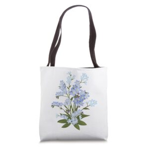 forget me not flowers tote bag