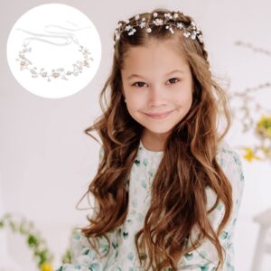 Floral Headpiece Bridal Hair Vine and Flower Crown - Elegant Wedding Hair Accessory for Flower Girls