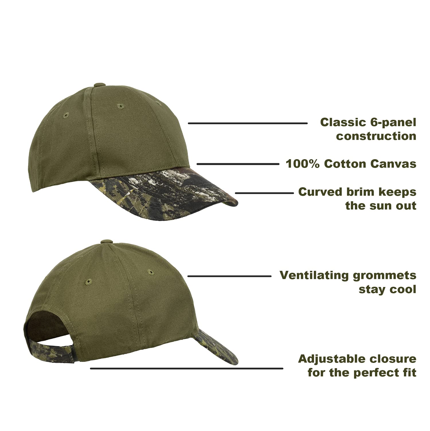 Camo Hunting Hat for Men, Camouflage Series Cap, Fishing Hat for Outdoor