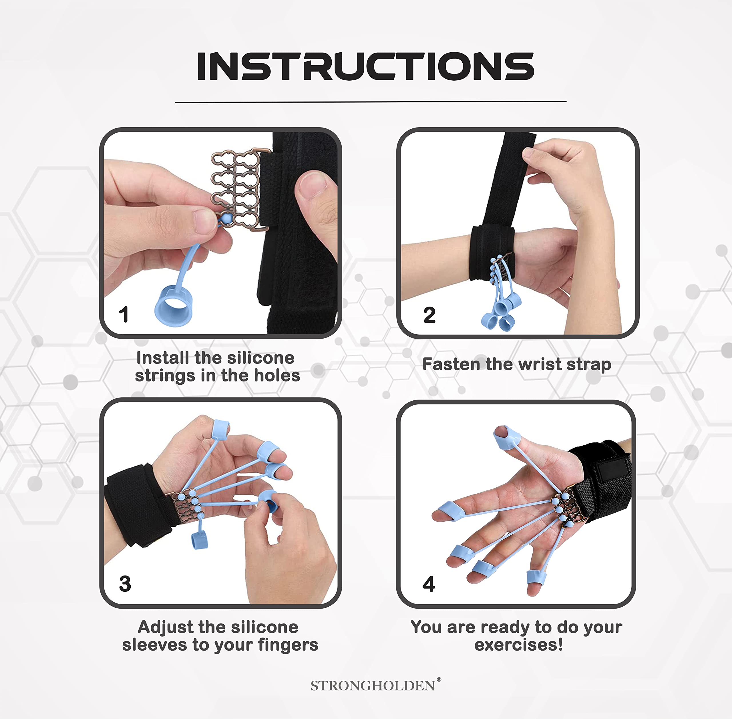 Hand Grip Strength Trainer - 3 Resistance Levels Forearm Strengthener for Beginner, Intermediate & Advance Users - Hand Grip Strengthener Set, The Gripster, Finger Strengthener and Forearm Exerciser