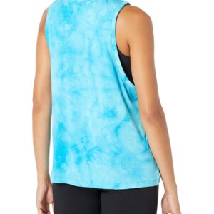 Juicy Couture Women's Performance Sport Logo Tank, Blissful Blue Tie Dye, X-Large