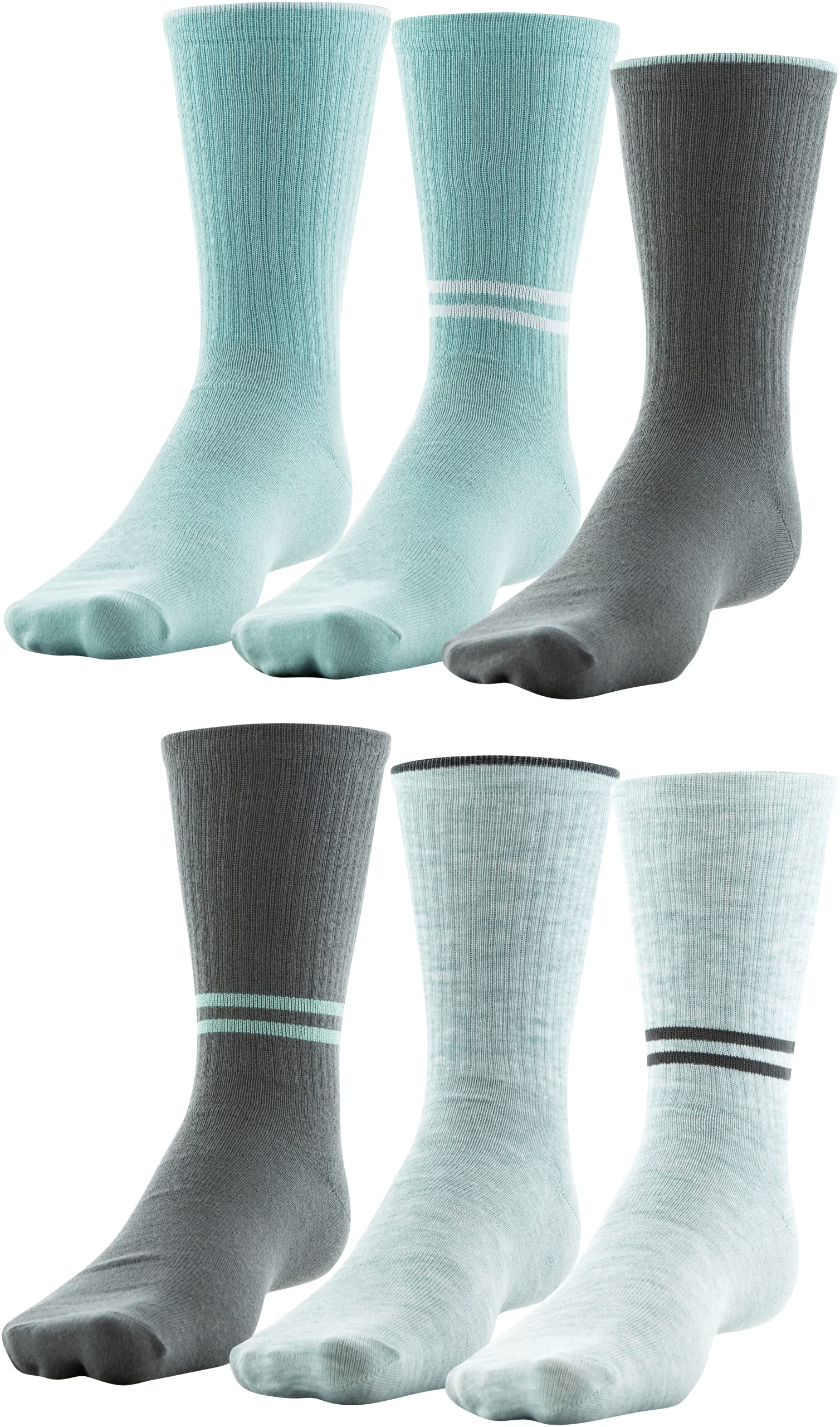 Under Armour Men's Essential Crew Sock, 6-Pairs, Opal Green Assorted, Large