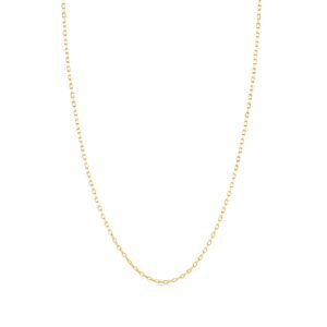 14k solid gold cable chain necklace | 14k yellow gold simple chain necklaces for women | layering chain necklace | 14k gold jewelry | gifts for mom, 18"