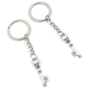 100 pieces keychain keyring door car key chain ring tag charms supplies b8io3p magic skeleton key