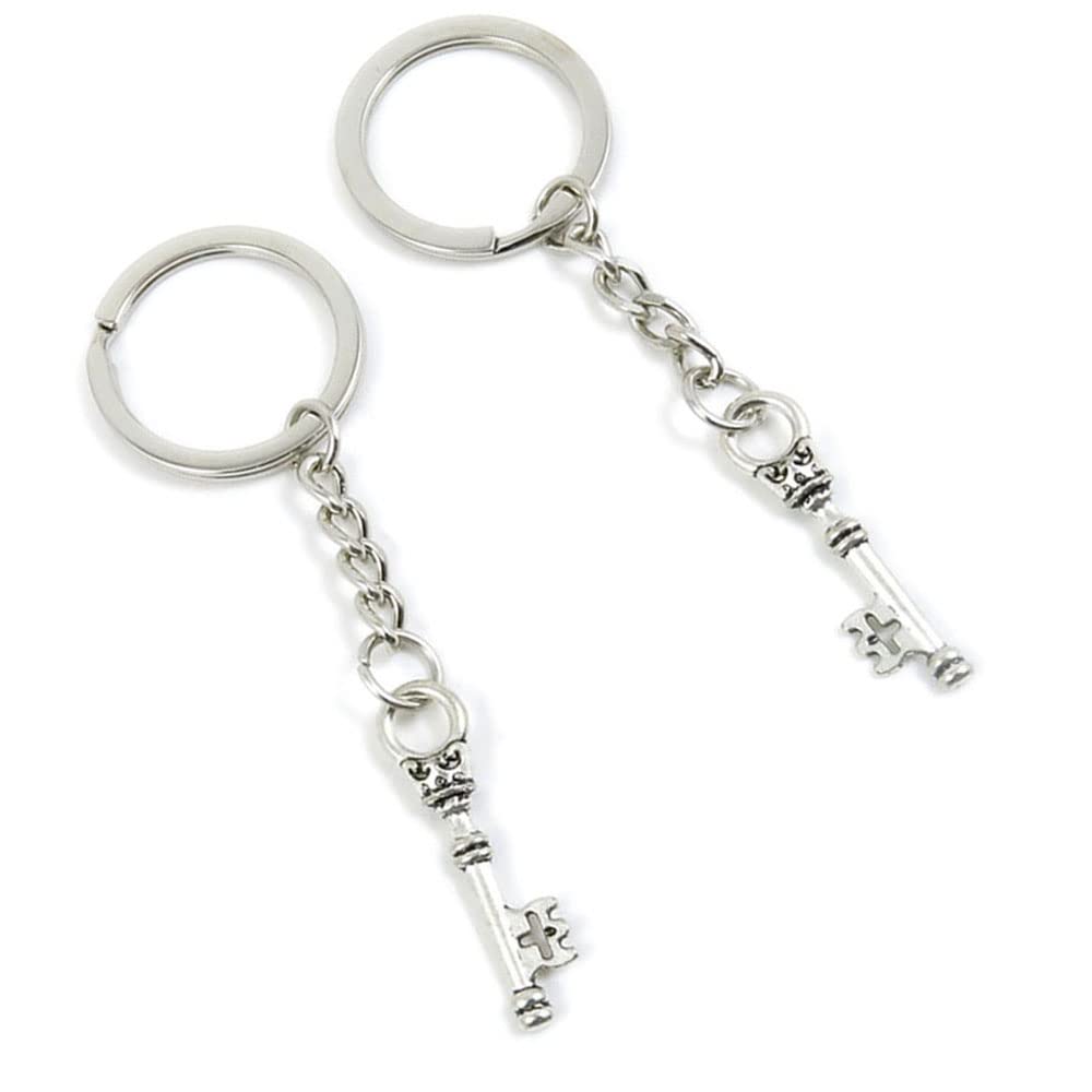 100 Pieces Keychain Keyring Door Car Key Chain Ring Tag Charms Supplies B8IO3P Magic Skeleton Key