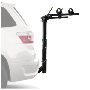 httmt- 2 bike rack bicycle carrier hitch mount w/ 2" receiver for car truck suv transport [p/n:et-tool045-a-black]