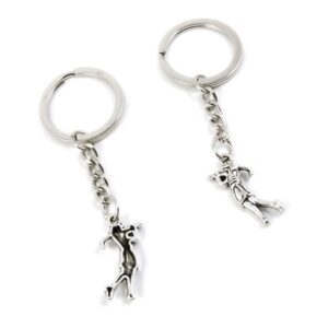 100 pieces keychain keyring door car key chain ring tag charms supplies a4yj6c golf lady