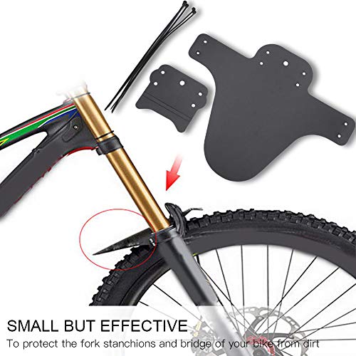 Durable Small Bike Mudguard, Black Plastic Bike, Effective for Mountain Bike Road Bike Mountain Road