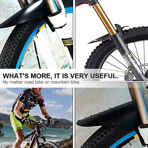 Durable Small Bike Mudguard, Black Plastic Bike, Effective for Mountain Bike Road Bike Mountain Road