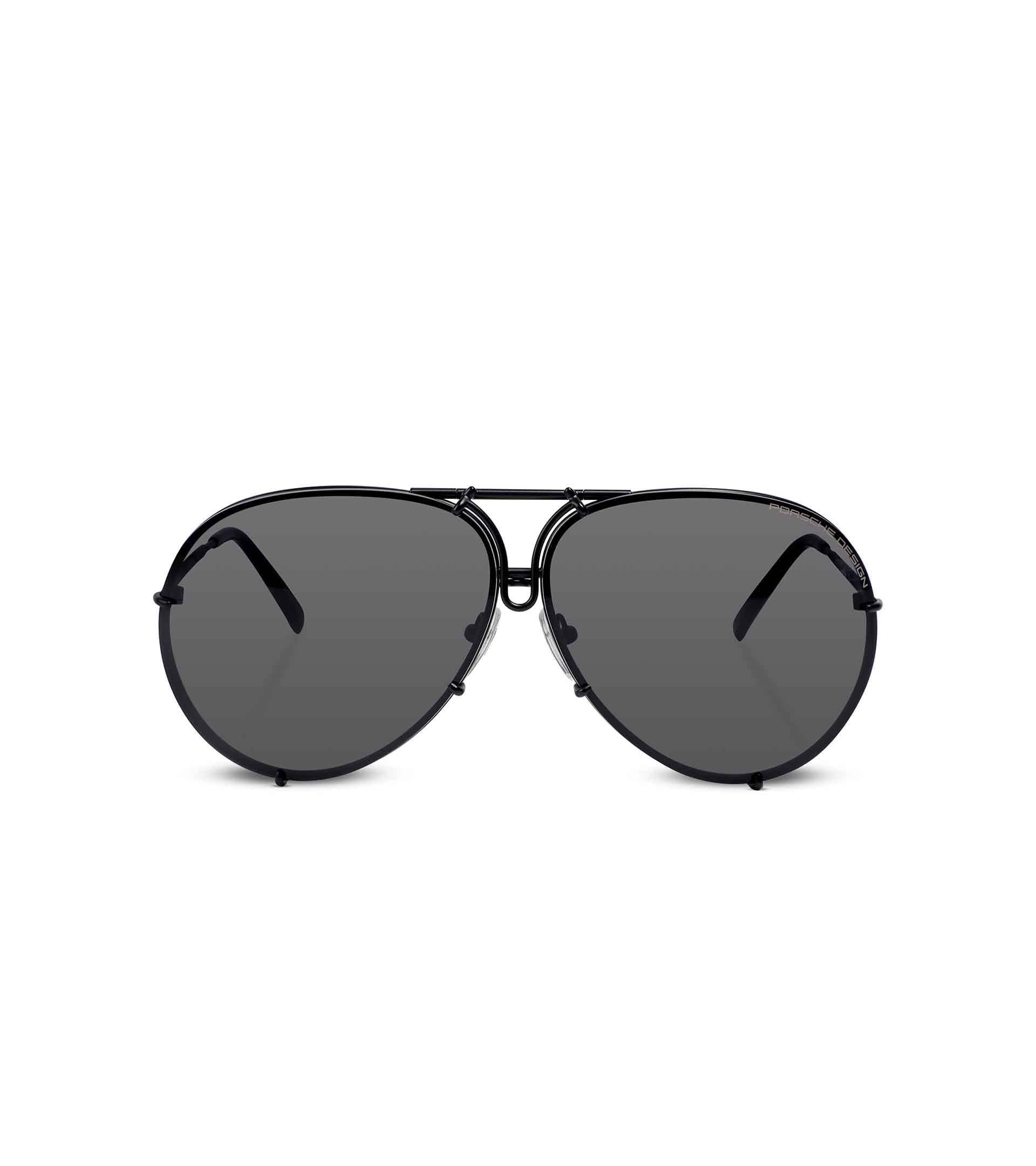 Porsche Design P8478 Iconic Sunglasses (69mm, D - Matt Black / Lens - Grey Blue / Extra Lens - Mercury, Silver Mirrored)