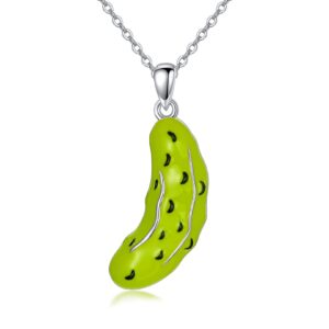 ucadrit pickle necklace 925 sterling silver pickle cucumber jewelry gifts for women