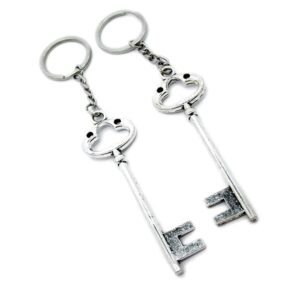 100 pieces keychain keyring door car key chain ring tag charms supplies g5lw8p magic skeleton key