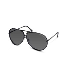 porsche design p8478 iconic sunglasses (69mm, d - matt black / lens - grey blue / extra lens - mercury, silver mirrored)