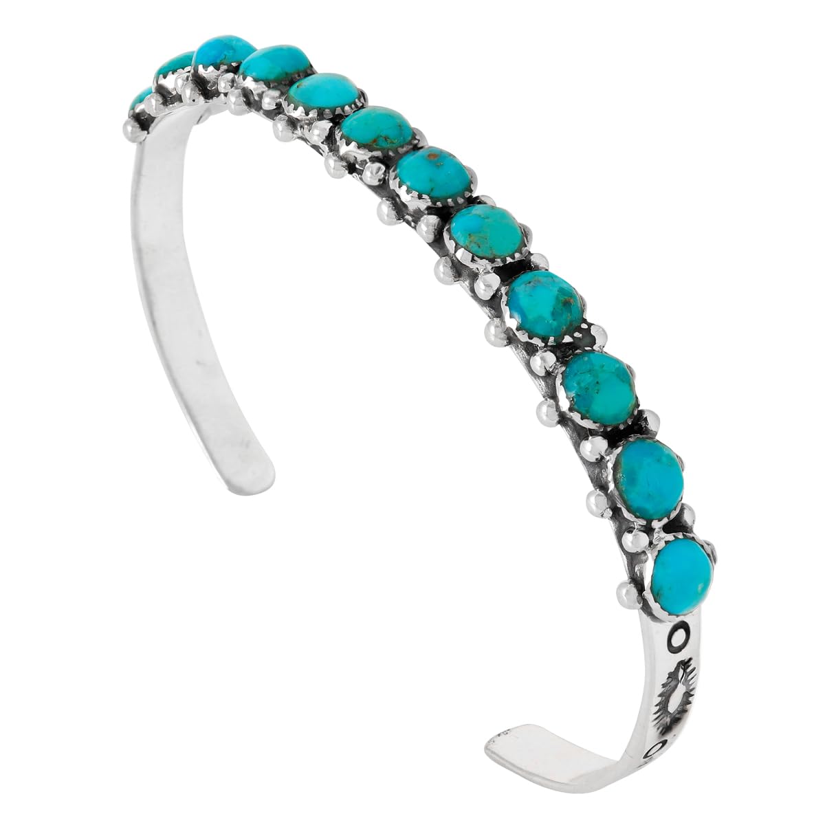 Turquoise Bracelet Sterling Silver 925 Genuine Turquoise Cuff Bracelet (Turquoise)