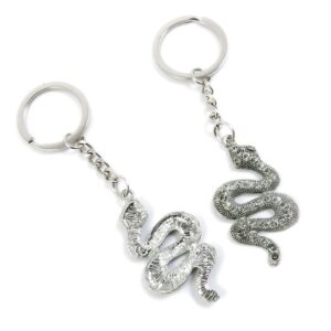 100 pieces keychain keyring door car key chain ring tag charms supplies j5sg5p viper snake