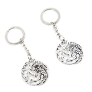 100 pieces keychain keyring door car key chain ring tag charms supplies h2vn4a three heads dragon