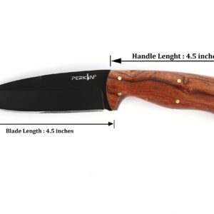 Perkin Hunting Knife With with Leather Sheath Full Tang Fixed Blade Knife Bushcraft Knife - Bush700