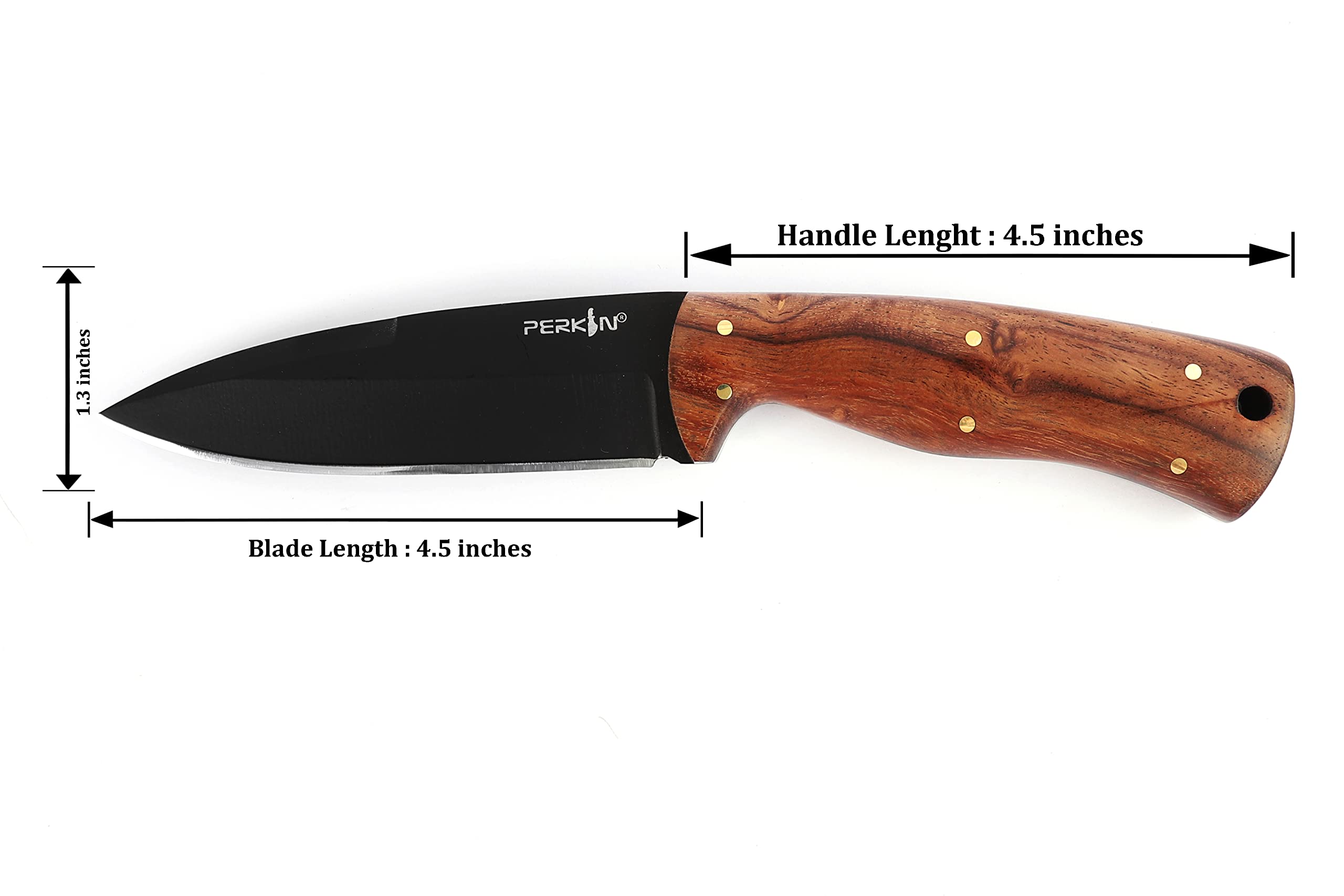 Perkin Hunting Knife With with Leather Sheath Full Tang Fixed Blade Knife Bushcraft Knife - Bush700