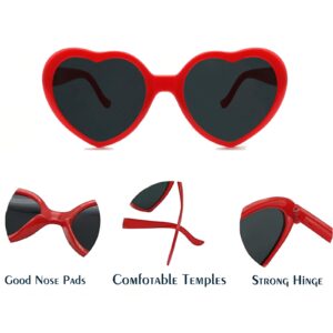 LUJAUXV Heart Shaped Sunglasses for Women,Trendy Cute Heart Glasses Retro Taylor Sun Glasses Cupid UV400