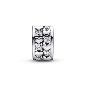 Pandora Infinite Hearts Sparkling Clip Charm Silver One Size