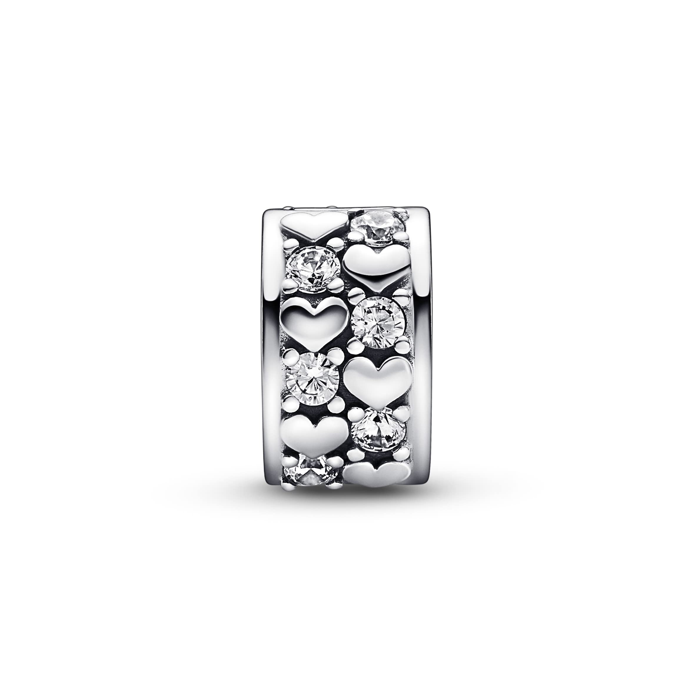 Pandora Infinite Hearts Sparkling Clip Charm Silver One Size