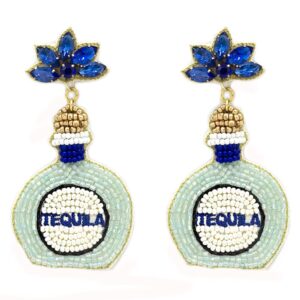 emulily beaded tequila post earrings handmade tequila earrings