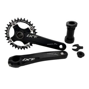 msreck bike crank arm set mountain bike crank arm set 170mm 104 bcd with bottom bracket kit, single chainring for mtb bmx road bicyle, compatible with shimano, fsa, gaint (black, 32t)