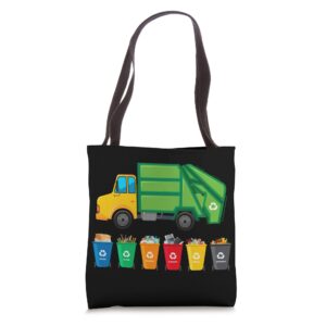 garbage truck reuse recycle trash collector earth day tote bag