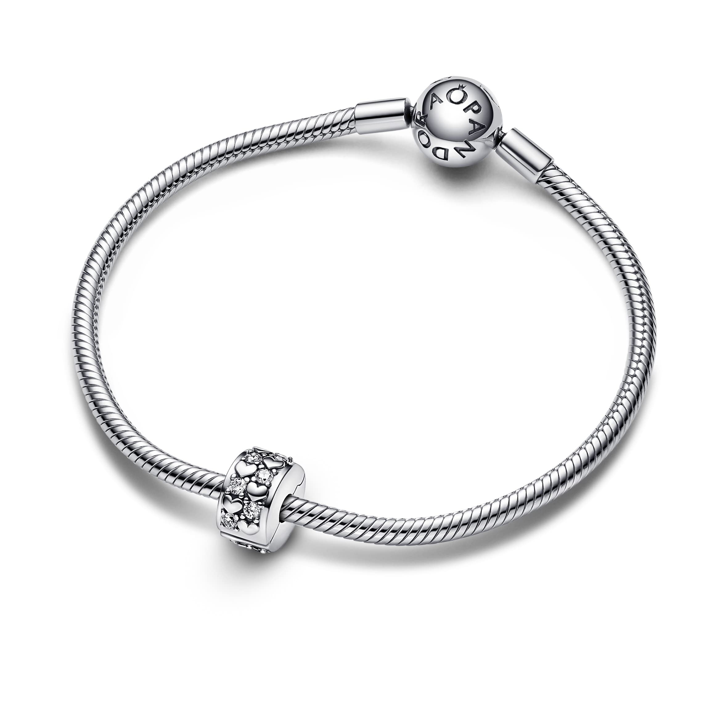 Pandora Infinite Hearts Sparkling Clip Charm Silver One Size