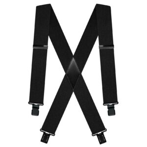 qcwqmyl camo suspenders for men heavy duty clips hunting skip work braces suspenders for big and tall 2" men's suspenders black