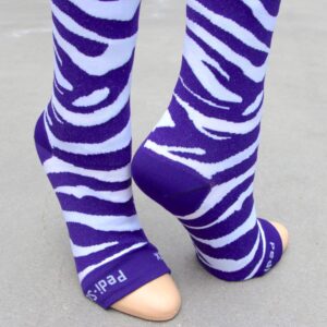 Original Pedi-Sox brand Toeless Socks for Pedicures : Ultra : Royal Purple Zebra