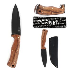 Perkin Hunting Knife With with Leather Sheath Full Tang Fixed Blade Knife Bushcraft Knife - Bush700