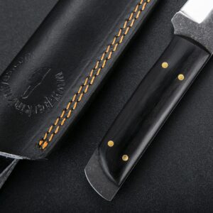 Perkin Hunting Knife With Sheath Fixed Blade Knife Full tang Bushcraft Knife Tanto Blade - PK800 Black