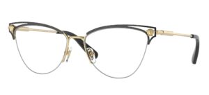 versace ve 1280 1433 gold/black metal cat-eye eyeglasses 55mm