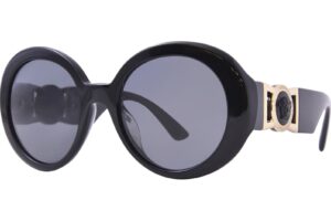 versace woman sunglasses black frame, dark grey lenses, 55mm