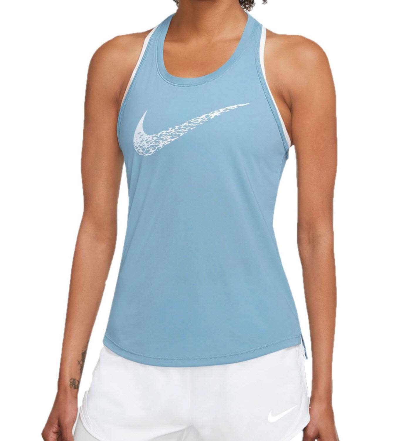 Nike Swoosh Women's Running Tank Top (Worn Blue/White) Size XL