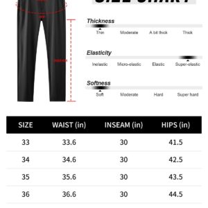 LUSHENUNI Men's Golf Pants Slim High Stretch, Ice Silk Dress Pants with Expandable-WAIS Pants (33, Blue)