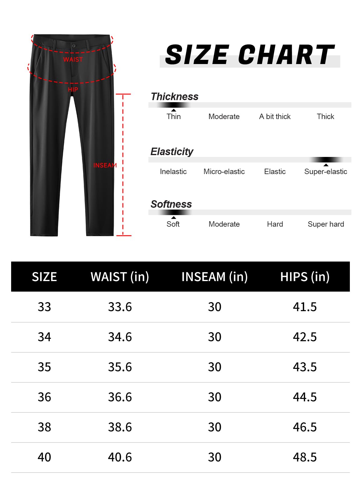 LUSHENUNI Men's Golf Pants Slim High Stretch, Ice Silk Dress Pants with Expandable-WAIS Pants (33, Blue)