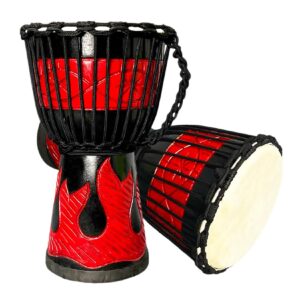 ruoswte djembe drum ，djembe, drum circles music healing instument，professional west african style, mahogany, hand carved goat drum，bongo drum (8‘’) black