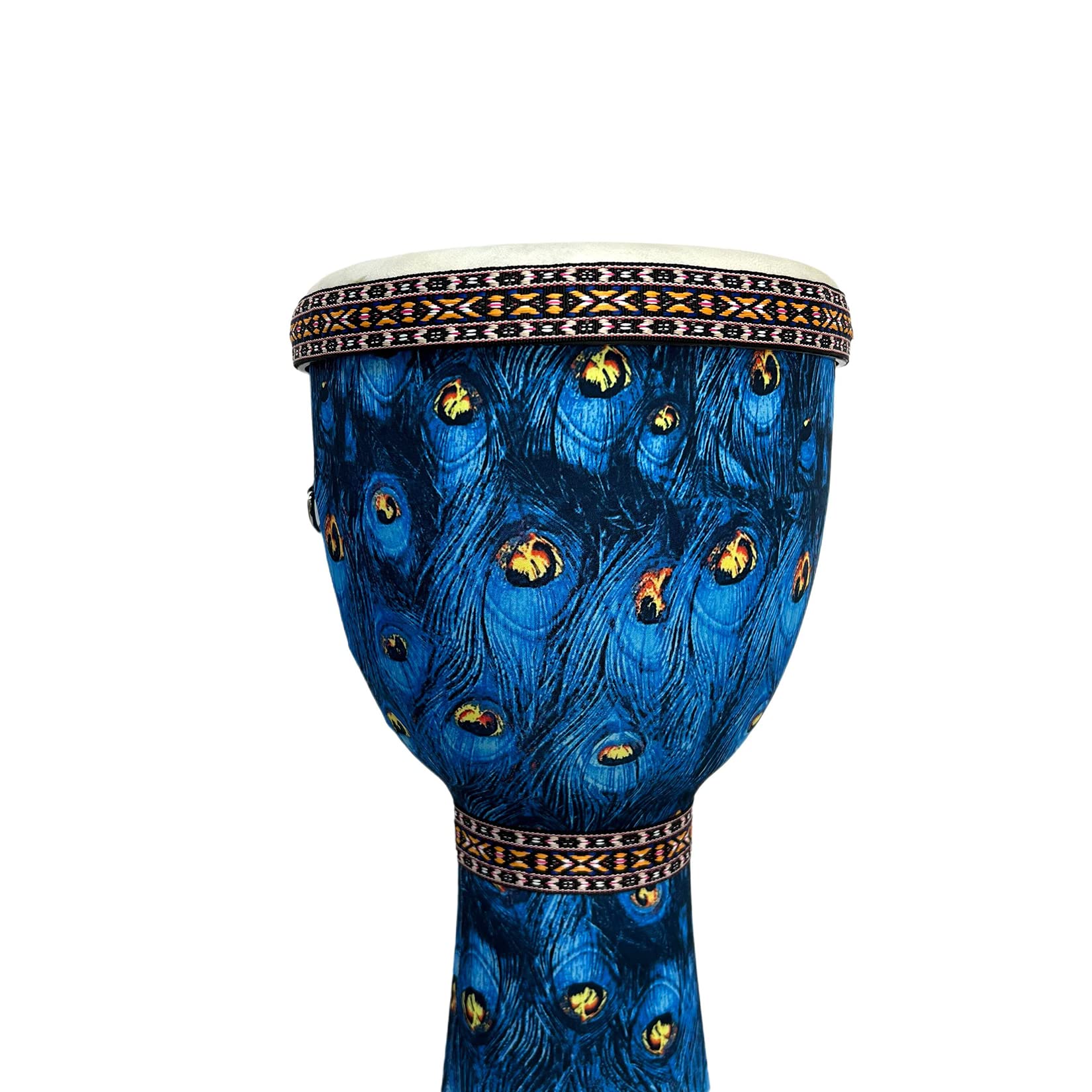 RUOSWTE Djembe Drum Bongo ，Goblet Drum Made Of Goat Leather Drum Head, Hand Painted Cloth, West African Style Hand Drum, Gift For Beginners (B)