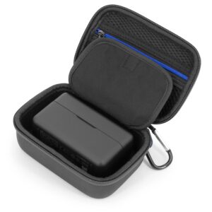 casematix travel case compatible with dji mic 2 wireless microphone kit or original - compact lavalier microphone protection to carry lav mic in charging case and small accessories