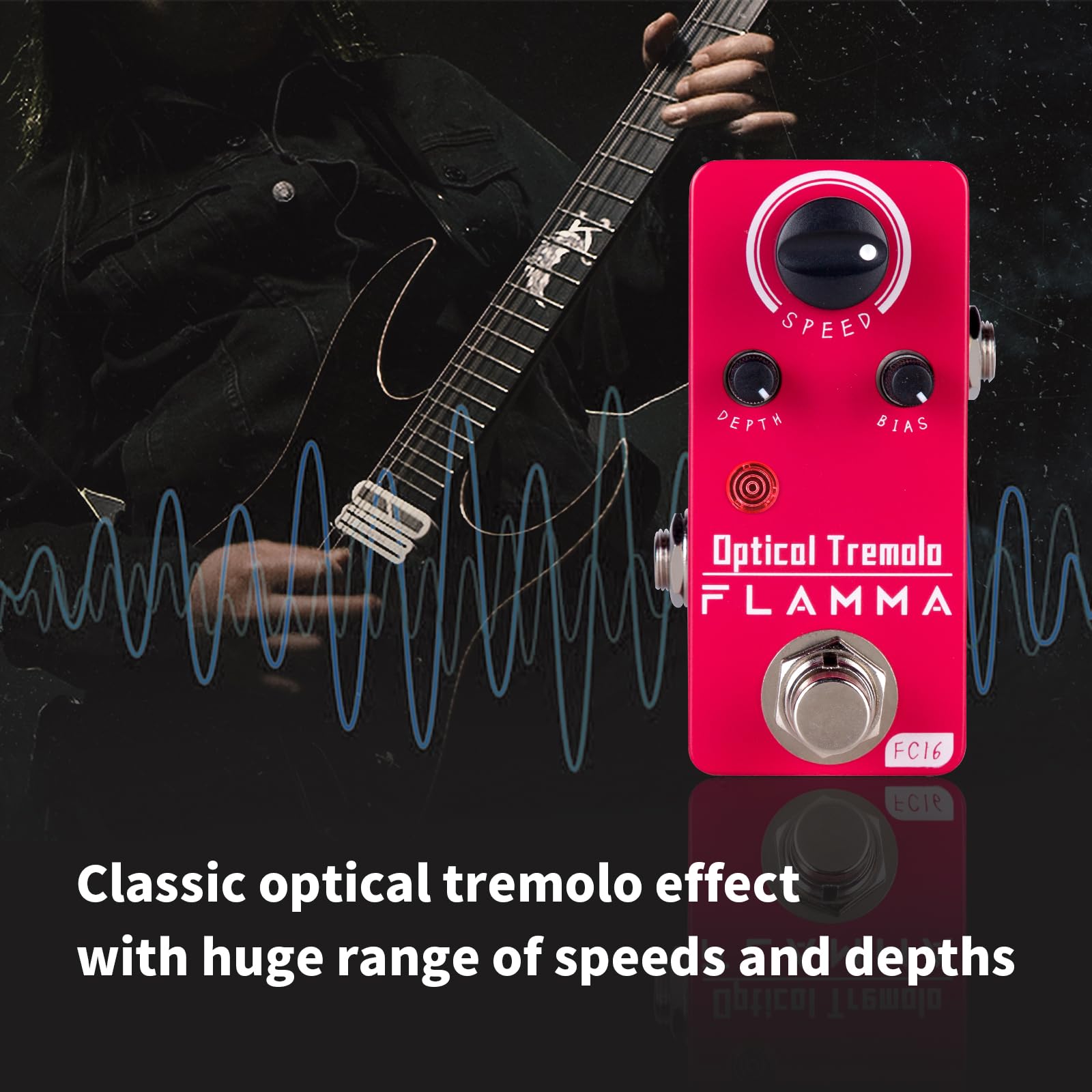 FLAMMA FC16 Optical Tremolo Guitar Effects Pedal Mini Portable True Bypass